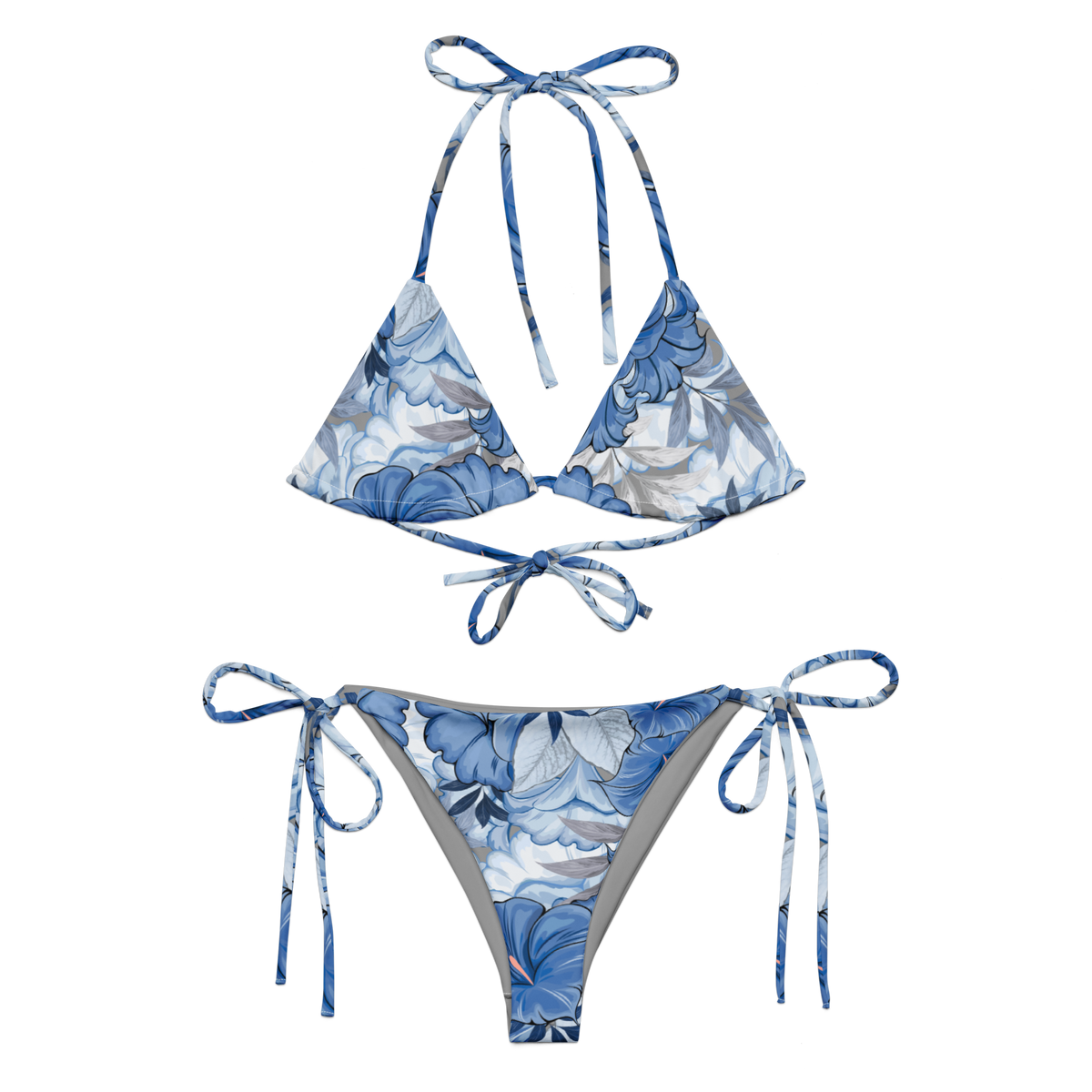 Angels Trumpet Recycled String Bikini (Blue) – globalwarmingwear